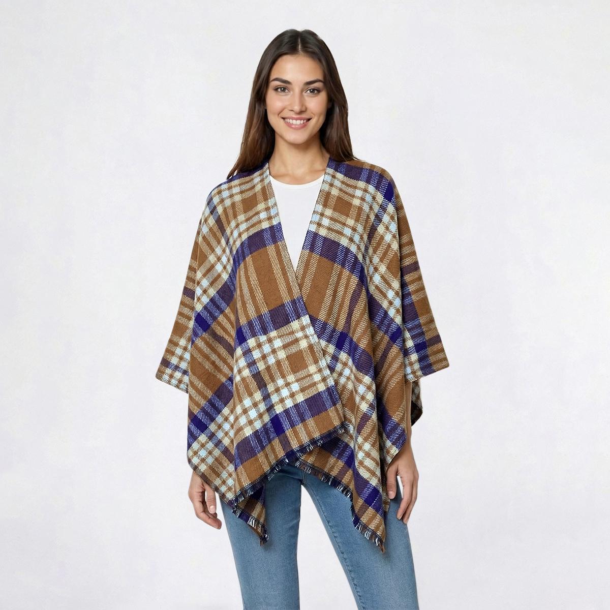 Click here for Womens Calvin Klein Plaid Ruana prices